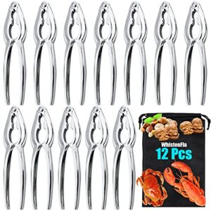 12 pcs crab crackers and tools, heavy duty nut crackers seafood tools for crab legs - crab nut lobster crackers opener cracker tools for kitchen kits, nut cracker set