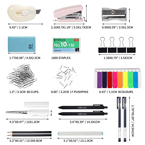 123 Pcs Office Supplies Kit with Desk Organizers, Office Stationery Set, Mini Office Supply Kit Includes Stapler, Paper Clips, Push Pins, Highlighters for Desktop Accessories Set, School Supplies