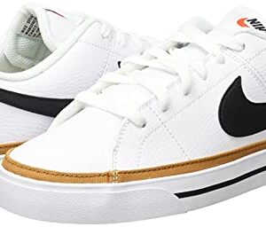 NIKE Women's Low-Top Sneakers, White/Desert Ochre/Team Orange/Black, 5.5