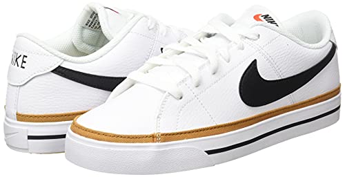 NIKE Women's Low-Top Sneakers, White/Desert Ochre/Team Orange/Black, 5.5