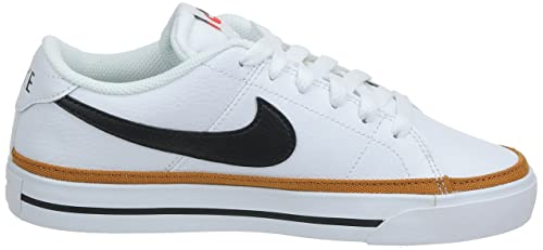 NIKE Women's Low-Top Sneakers, White/Desert Ochre/Team Orange/Black, 5.5