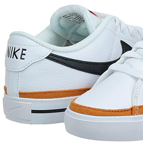 NIKE Women's Low-Top Sneakers, White/Desert Ochre/Team Orange/Black, 5.5