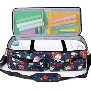 CACTIYE Upgrade carrying bag with thick-padded lining Carrying Bag Compatible with Cricut Explore Air and Maker, Waterproof Tote Bag Compatible with Cricut Explore Air and Supplies (floral, 1+1)