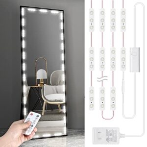 kintion led vanity mirror light, dimmable hollywood style 13ft(4m) ultra bright white led mirror lights, with rf remote, for full body mirror, makeup vanity table & bathroom mirror(mirror not include)