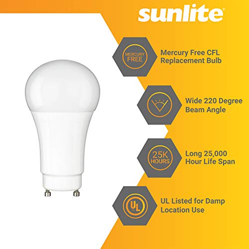 Sunlite 88254 LED A19 Light Bulb 12 Watts (75W Equivalent) 1100 Lumens, GU24 Twist and Lock Base, Dimmable, UL Listed, Energy Star, 2700K Warm White, 1 Count