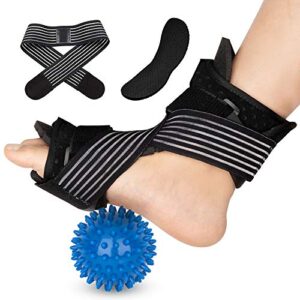 plantar fasciitis splint, night splint for plantar fasciitis, adjustable plantar fasciitis splint with massage ball, 2021 updated version