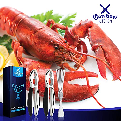 Premium Crab Crackers and Tools Set - 2 Lobster Crackers and 6 Seafood Forks Kit - Professional Seafood Tools Set Crab Leg Crackers and Tools - Nut Crackers for All Nuts Walnut Pecan Cracker and Picks