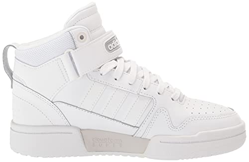 adidas Women's Postmove Mid Basketball Shoe, White/White/Grey One, 8