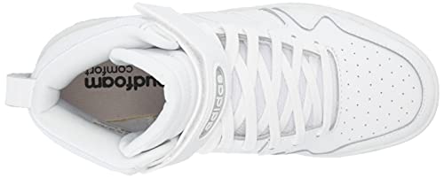 adidas Women's Postmove Mid Basketball Shoe, White/White/Grey One, 8