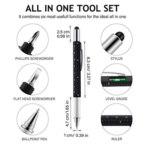 10 Pieces 12 Inch Architectural Scale Ruler Aluminum Architect Scale Triangular Engineering Ruler Scale with 6 in 1 Multitool Pen Ballpoint Pen for Architects, Students, Draftsman, and Engineers