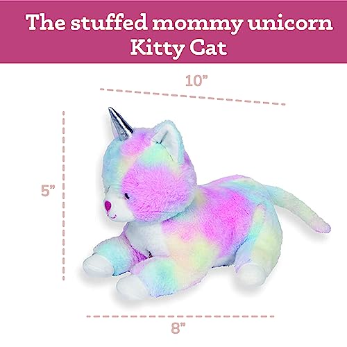 PixieCrush | Unicorn Stuffed Animals - Kitty Cat Plushies for Kids - Cute Squishy Pillow Toy - Stuffed Mommy Unicorn Kitty Cat with 4 Baby Unicorns - Gift Present Animal Pillows for Girls and Boys