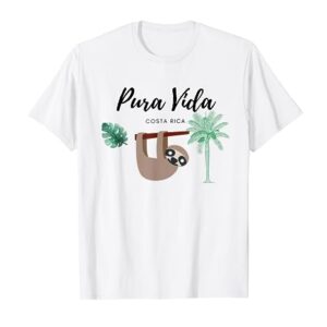 Costa Rica Pura Vida Sloth Palm Tree T-Shirt