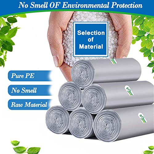 2.6 Gallon Grey trash can liners 300 counts,Small trash bags garbage Bags, Extra Strong 1 2 Gal garbage Bags, Fit 4.5-6 liters trash Bin, bathroom trash can liners for Home Office bedroom(Grey 300)