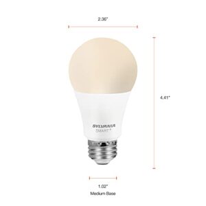 SYLVANIA Bluetooth Mesh LED Smart Light Bulb, One Touch Set Up, A19 60W Equivalent, E26, Soft White, Works with Alexa Only - 2 PK (75761)