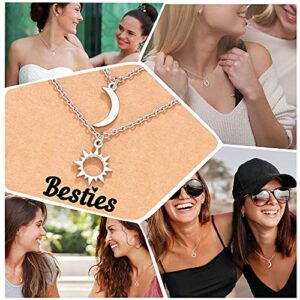 Shonyin Sun Moon Best Friend Necklaces for Women 2 Besties Friendship Pedant Necklaces Jewelry Gifts for Teen Girls Sister