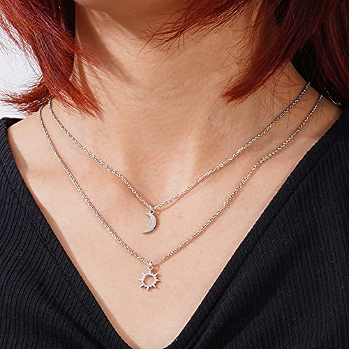 Shonyin Sun Moon Best Friend Necklaces for Women 2 Besties Friendship Pedant Necklaces Jewelry Gifts for Teen Girls Sister