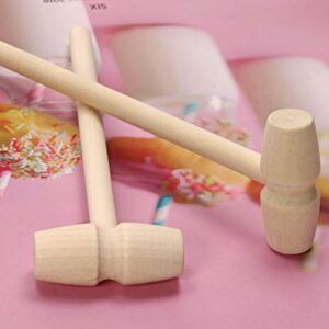 Tupalizy 2 Pieces Mini Wooden Mallet for Chocolate Heart Breakable Smashing Wood Hammers for Cracking Crabs Lobsters Shells Kids Golf Tees Preschooler Crafts Seafood Tools Kitchen Supplies