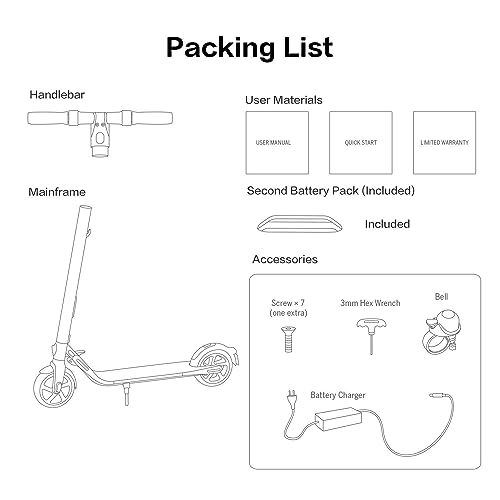 Segway Ninebot E22 E45 Electric Kick Scooter, Lightweight and Foldable, Upgraded Motor Power, Dark Grey