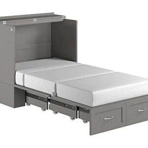 AFI Hamilton Murphy Bed Chest with Charging Station, Twin XL, Grey