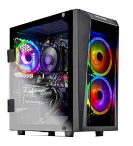 skytech blaze ii gaming computer pc desktop - ryzen 5 3600 6-core 3.6ghz, gtx 1660 super 6g, 500g ssd, 16gb ddr4 3200, rgb, ac wifi, windows 10 home 64-bit