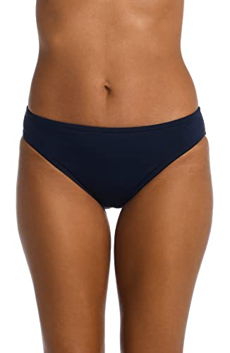 La Blanca Women's Island Goddess Solid Hipster Bikini Swimsuit Bottom, Indigo, 8