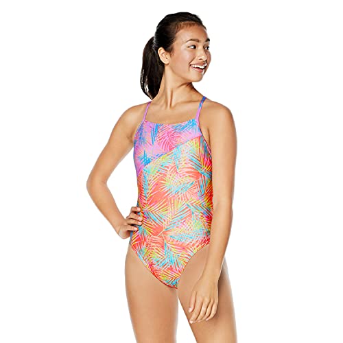 Speedo Women's Swimsuit One Piece Endurance Turnz Tie Back Printed