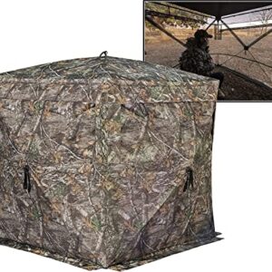 Rhino Blinds R180 3 Person See Through Hunting Ground Blind, Realtree Edge