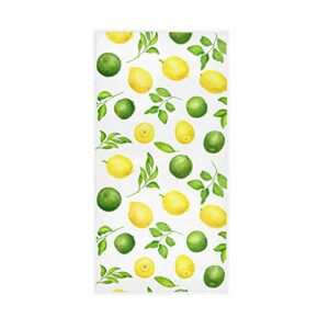 otvee lime lemon citrus fruit towels hand washcloths 30x15 inch polyester fingertip towel for home hotel bathroom decoration