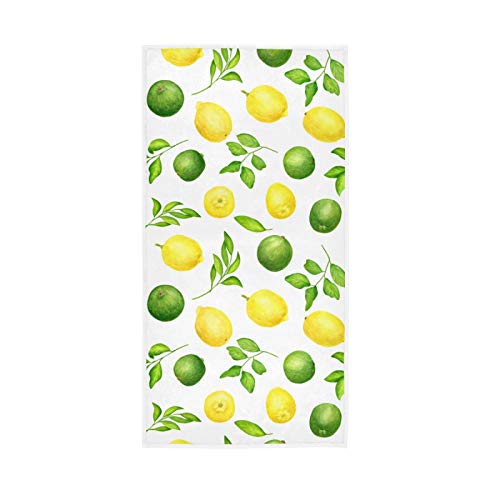 OTVEE Lime Lemon Citrus Fruit Towels Hand Washcloths 30x15 inch Polyester Fingertip Towel for Home Hotel Bathroom Decoration