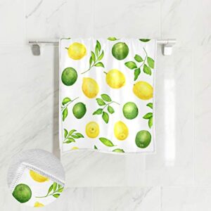 OTVEE Lime Lemon Citrus Fruit Towels Hand Washcloths 30x15 inch Polyester Fingertip Towel for Home Hotel Bathroom Decoration