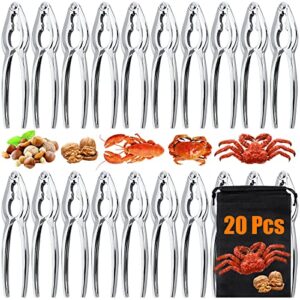 20 Pcs Crab Crackers, Crab Crackers and Tools Seafood Crackers Stainless Steel, Lobster Crab Leg Crackers Opener Set, Shellfish Crab Claw Nut Crackers for Home Kitchen Party Tools, Silver