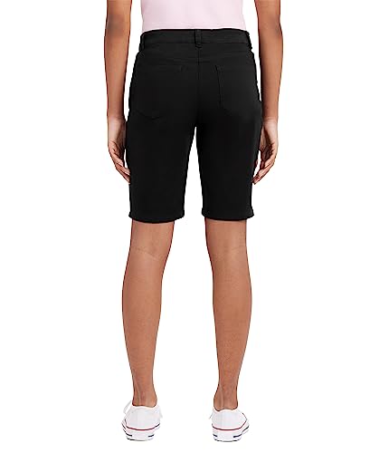 IZOD Juniors Uniform Skinny Bermuda Stretch Twill Short, Black, 9