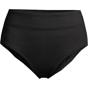 lands' end womens chlorine resistant high waisted bikini bottoms control deep sea navy regular 12