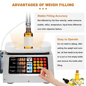 Saladulce Liquid Filling Machine 1.2L/min Electric Bottle Filler 3-300ml Weighing Filling Machine for Perfume, Oil, Trial Pack, Juice (110V)