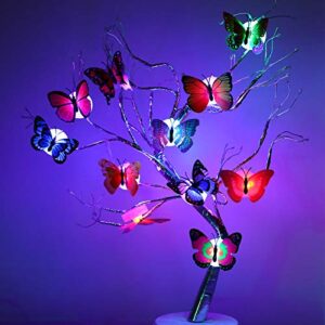 Honoson 3D LED Butterfly Decoration Night Light Sticker Single and Double Wall Light for Garden Backyard Lawn Party Festive Party Nursery Bedroom Living Room (24)