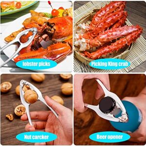 12 Pcs Crab Crackers and Tools Set Heavy Duty Seafood Tools Set Crab Leg Crackers Lobster Nut Crackers Opener Home Kitchen Parties Tools for Crableg and Lobster Lovers Gift