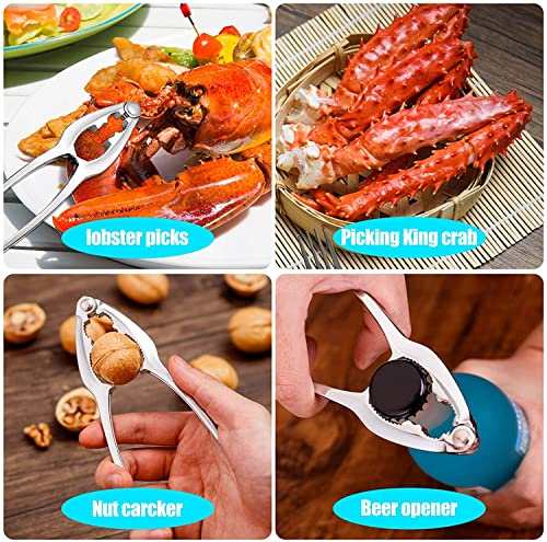 12 Pcs Crab Crackers and Tools Set Heavy Duty Seafood Tools Set Crab Leg Crackers Lobster Nut Crackers Opener Home Kitchen Parties Tools for Crableg and Lobster Lovers Gift