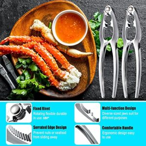 12 Pcs Crab Crackers and Tools Set Heavy Duty Seafood Tools Set Crab Leg Crackers Lobster Nut Crackers Opener Home Kitchen Parties Tools for Crableg and Lobster Lovers Gift