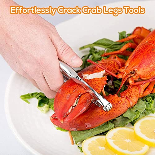 12 Pcs Crab Crackers and Tools Set Heavy Duty Seafood Tools Set Crab Leg Crackers Lobster Nut Crackers Opener Home Kitchen Parties Tools for Crableg and Lobster Lovers Gift