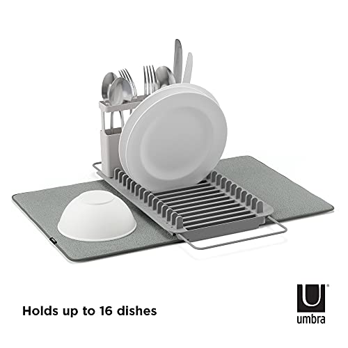 Umbra UDry Over The Sink Dish Drying Rack, Charcoal