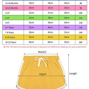 Auranso Boys Girls Active Running Shorts Kids Cotton Beach Sports Short Pants 3 Pack A 8-10 Years