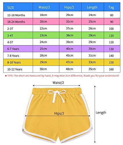 Auranso Boys Girls Active Running Shorts Kids Cotton Beach Sports Short Pants 3 Pack A 8-10 Years