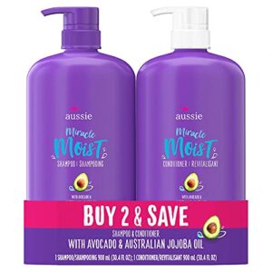 aussie miracle moist paraben free shampoo and conditioner (30.4 fl. oz. each)