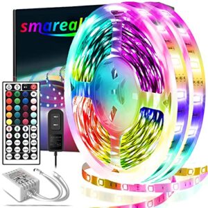 smareal led lights for bedroom 130ft (2 rolls of 65ft),led lights color changing led strip lights with app control, led light strips for room, kitchen, home decoration