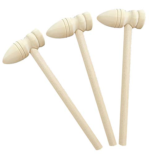 ccHuDE 12 Pcs Mini Wooden Hammer for Chocolate Wooden Crab Mallet for Lobster Wood Shell Cracker Seafood Tool