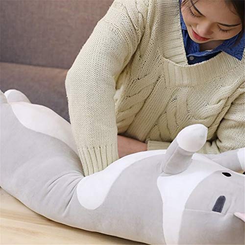 shangman Lovely Plush Cat Doll Cute Cartoon Soft Stuffed Kitten Long Throw Sleeping Pillow Toy Gift for Kids Girlfriend Multiple Size (Grey,70cm/27.5in)