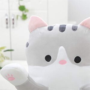 shangman Lovely Plush Cat Doll Cute Cartoon Soft Stuffed Kitten Long Throw Sleeping Pillow Toy Gift for Kids Girlfriend Multiple Size (Grey,70cm/27.5in)