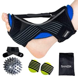 sanzix plantar fasciitis night splint, adjustable plantar fasciitis ankle brace, orthotic brace for arch foot pain, night splints for plantar fasciitis relief, foot drop, achilles tendonitis support