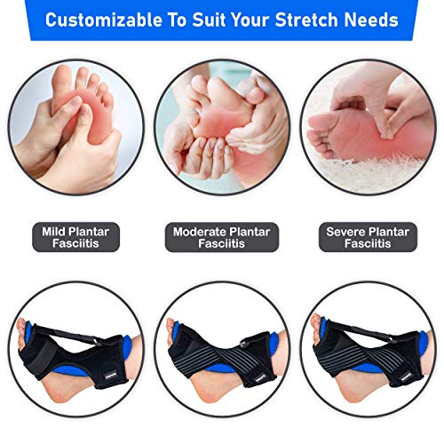 Sanzix Plantar Fasciitis Night Splint, Adjustable Plantar Fasciitis Ankle Brace, Orthotic Brace for Arch Foot Pain, Night Splints for Plantar Fasciitis Relief, Foot Drop, Achilles Tendonitis Support