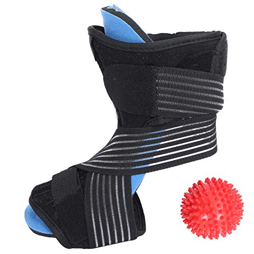 Plantar Fasciitis Night Splint Adjustable Ankle Brace Foot Drop Orthotic Brace Plantar Fasciitis Braces Support for Women and Men Right/Left Feet(Red Ball)